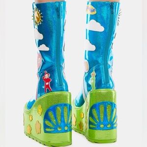 YRU | Shoes | X Teletubbies Dune Laceup Boots Never Wornyru Green And ...